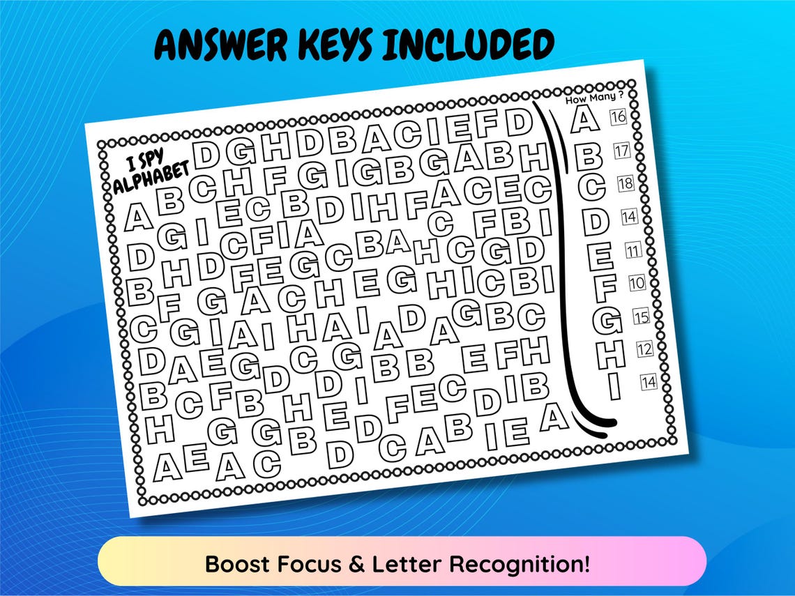 I Spy Alphabet | I Spy Game for Kids | Alphabet Coloring and Tracing ...