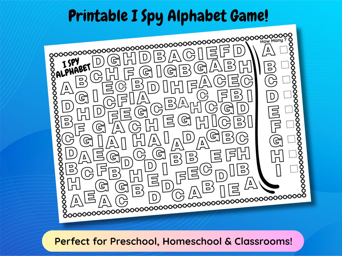 I Spy Alphabet | I Spy Game Alphabet – Fun Printable Worksheets for ...