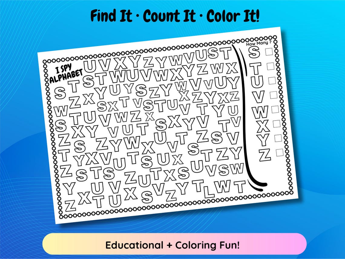 I Spy Alphabet | I Spy Game Alphabet – Fun Printable Worksheets for ...