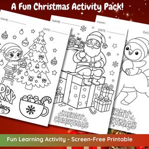 Christmas Coloring Pages for Kids – 50 Fun Holiday Worksheets, Cozy ...