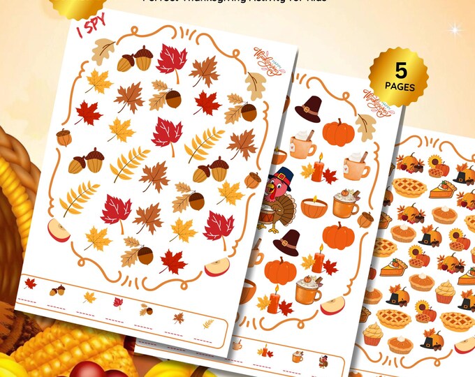 I Spy Thanksgiving Printable | Thanksgiving Worksheet for Kids | Fun ...