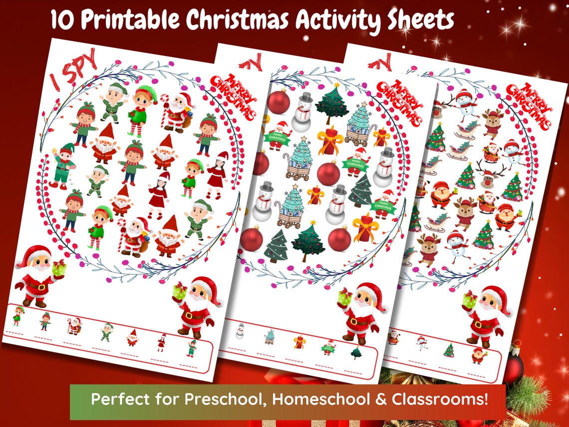I Spy Christmas – Fun Holiday Learning Printable for Kids | 10 Pages I ...