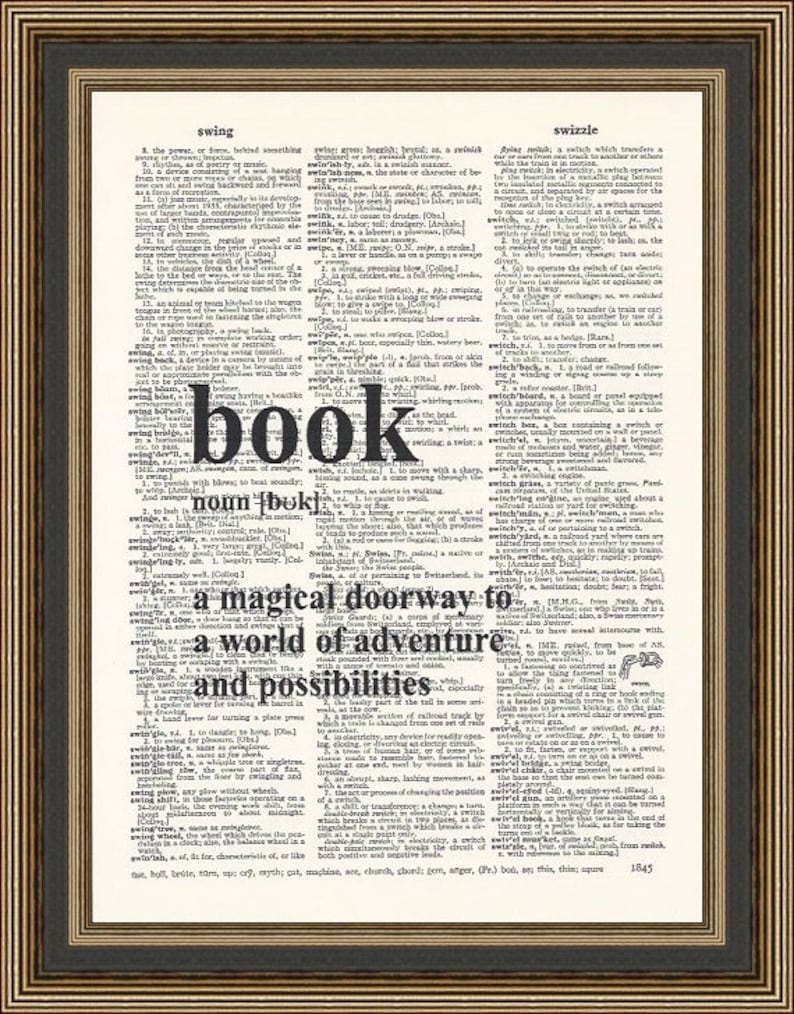 Book Definition Quote Print. Book Club Gift Book Lover - Etsy