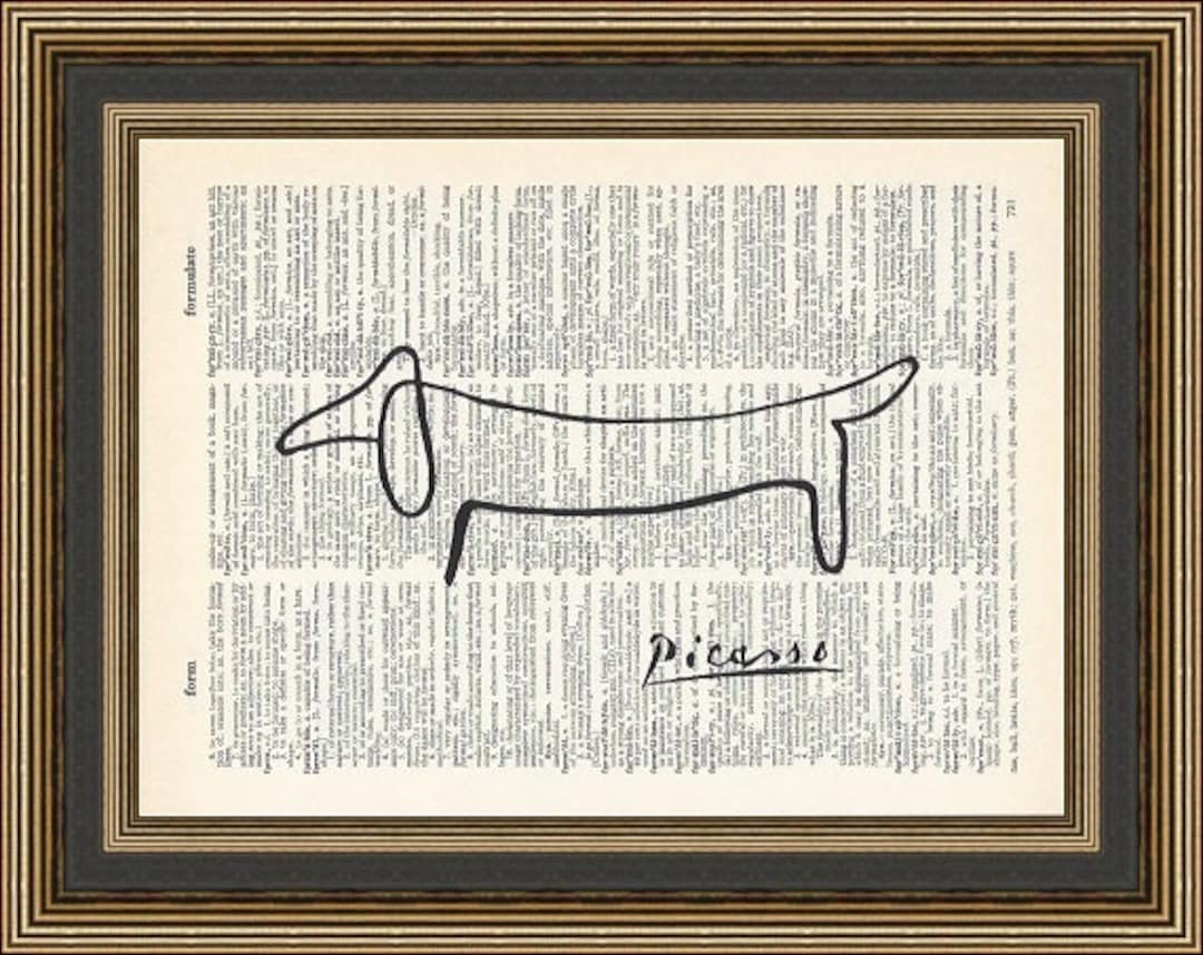 Picasso Dog Print, Dachshund Drawing, Dog Lover Gift, Dog Wall Decor ...
