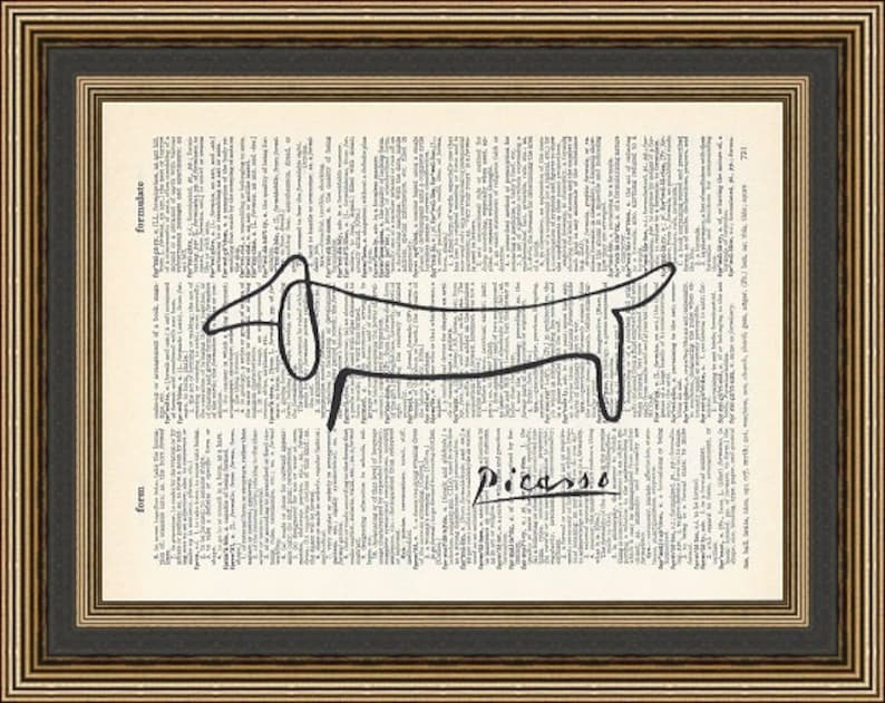 Picasso Dog Print Dachshund Drawing Dog Lover Gift Dog Wall | Etsy