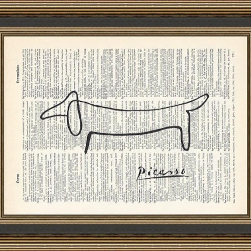 Picasso Dog Drawing - Etsy