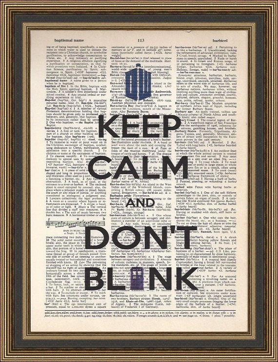 Doctor Who Keep Calm and Don't Blink Quote Printed on a Vintage ...
