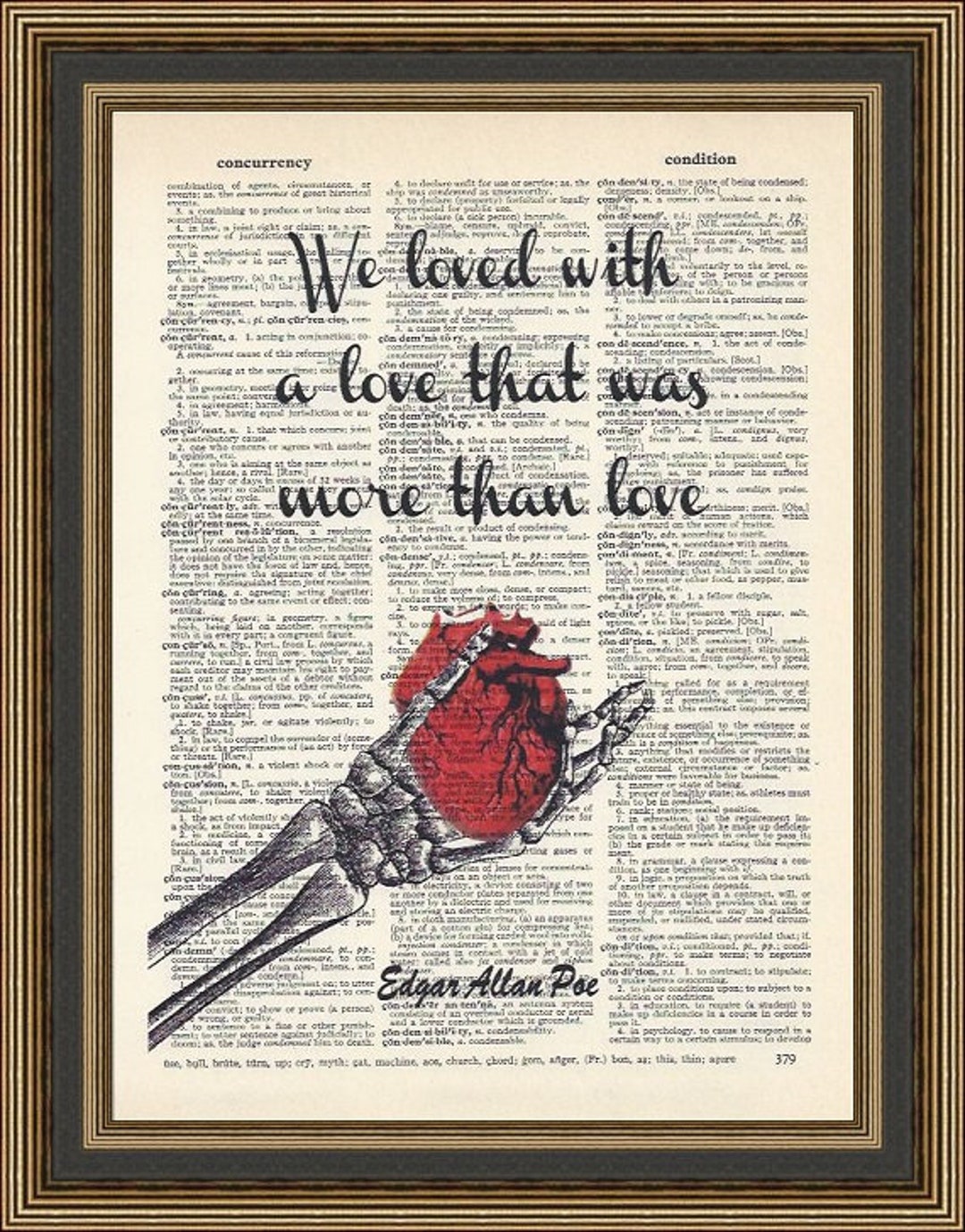 Edgar Allan Poe Love Poem, We Loved With a Love, Literary Art Print ...