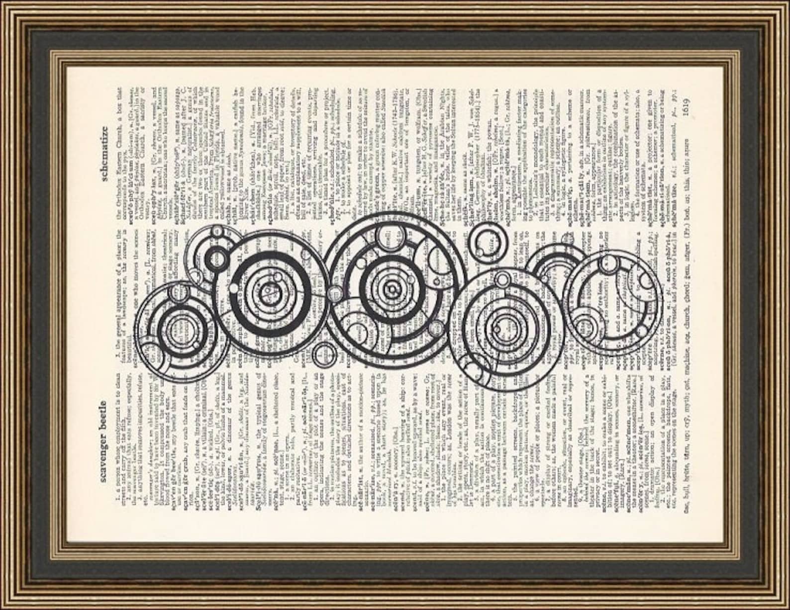 Doctor Who's Name in Gallifreyan Printed on a Vintage Dictionary Page ...