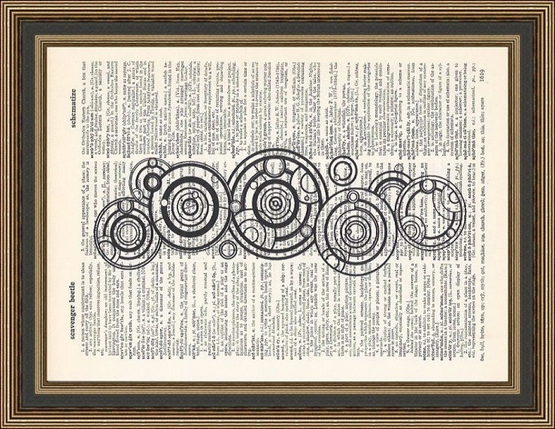 Doctor Who's Name in Gallifreyan Printed on a Vintage Dictionary Page ...