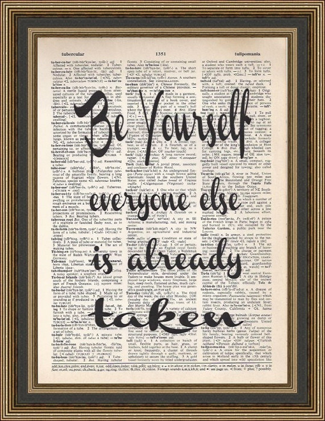 Oscar Wilde Inspirational Quote - Be Yourself, Everyone Else is Already ...