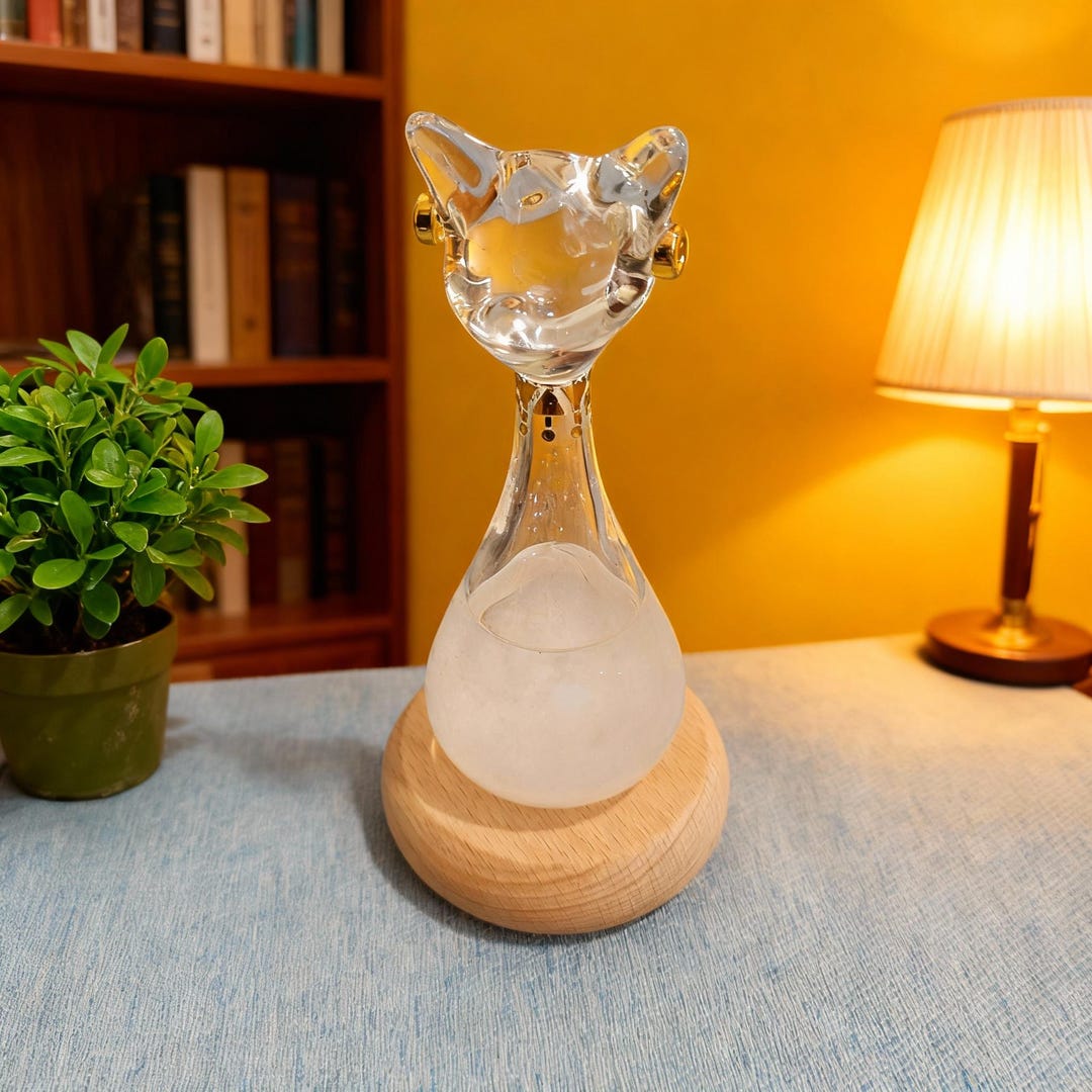 Anderson Cat Storm Glass Weather Forecast Bottle – Crystal Weather ...