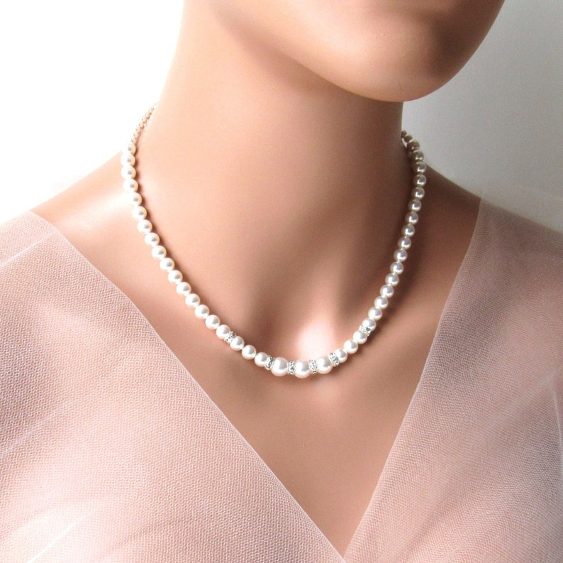 Pearl & Rhinestone Jewelry Set WHITE OR IVORY Wedding Jewelry | Etsy