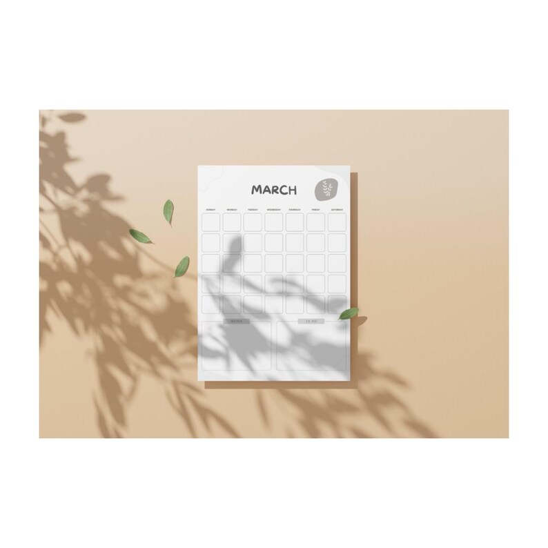 2026 Monthly Planner PDF, Minimalist Calendar, Mon or Sun Start ...