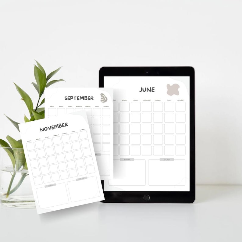 2026 Monthly Planner PDF, Minimalist Calendar, Mon or Sun Start ...