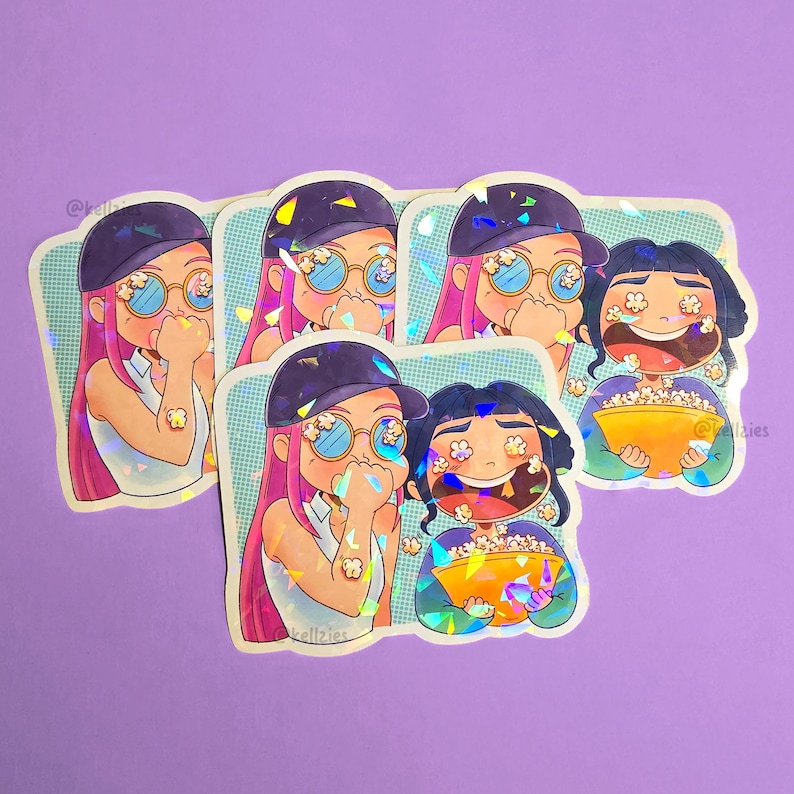 Popcorn Girlies Sticker | Mira and Zoey | Kpop Demon Hunters Inspired ...