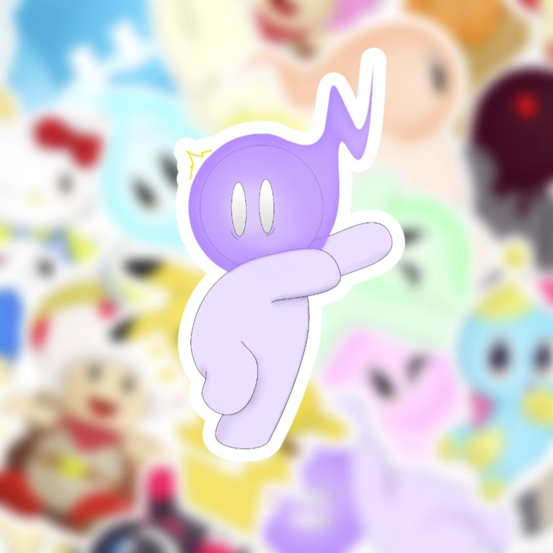 Cute Ghost Companion Sticker (purple) - Cosmic Luna Series - Waterproof ...
