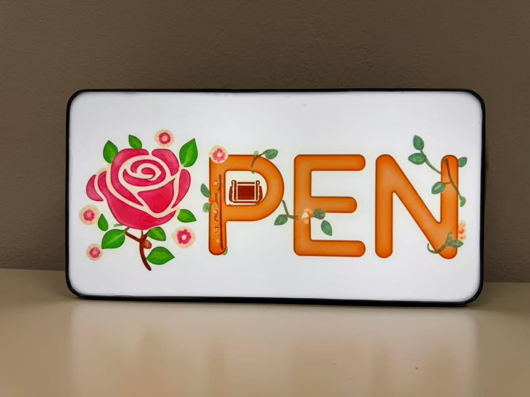 Custom Floral Open Sign, LED Business Lightbox, Acrylic Storefront ...