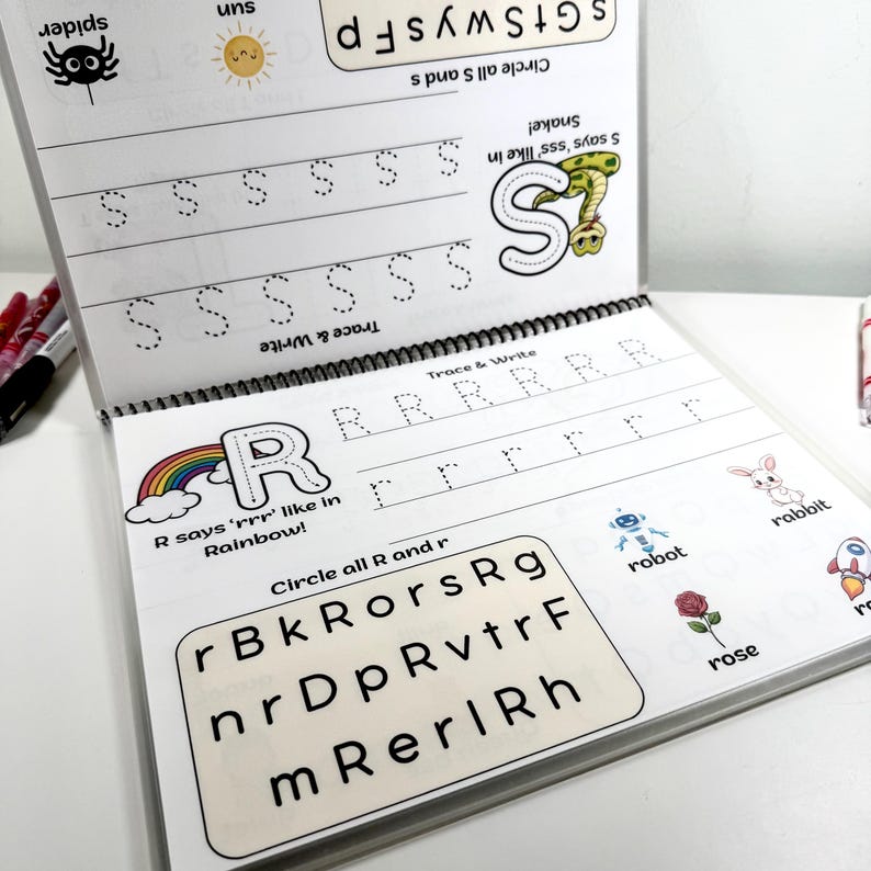 Space ABC Tracing Book for Boys | Personalized Name Dry-erase Workbook ...