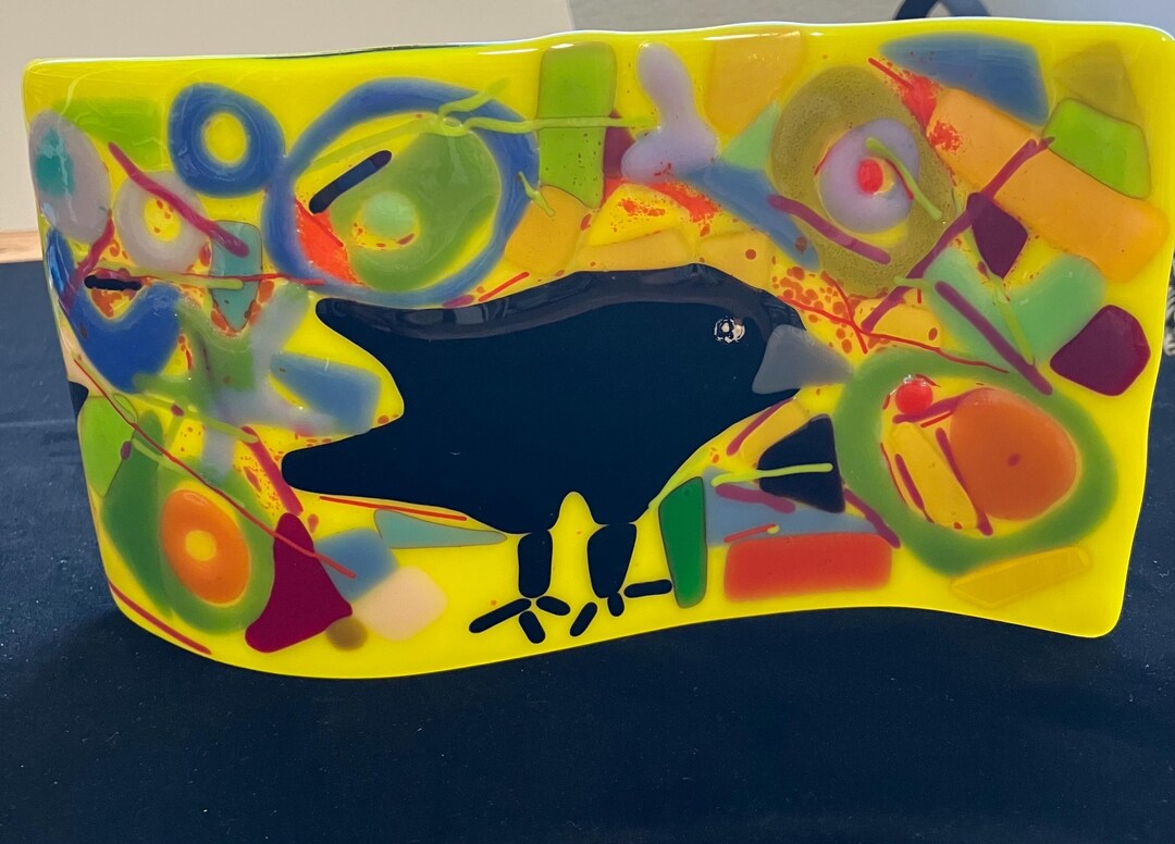 Love Shiny Things fused Art Glass Wave 10.5x5 Free Standing Fused Glass ...