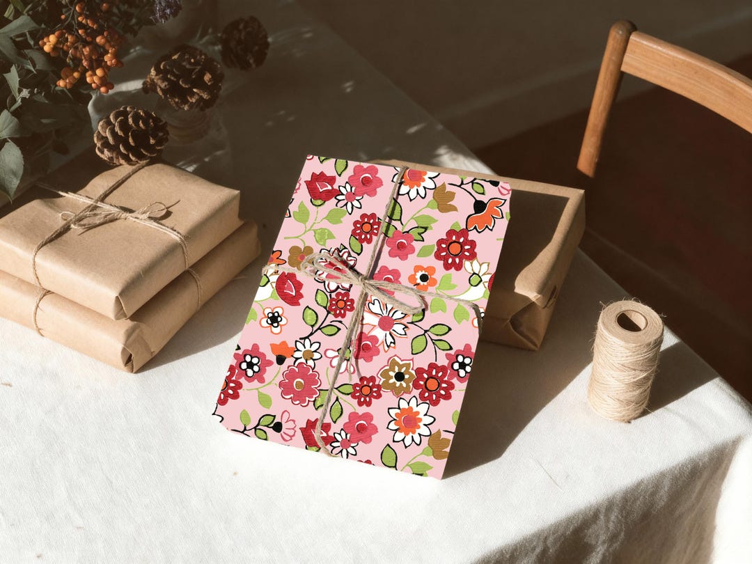 Vintage 1950s Floral Wrapping Paper, Retro Hawaiian Gift Wrap - Etsy