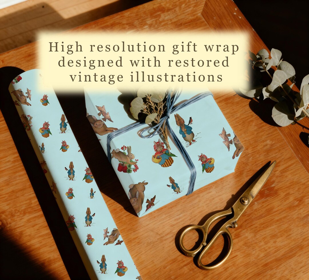 Beatrix Potter Wrapping Paper - Vintage Illustrations, Baby Shower ...