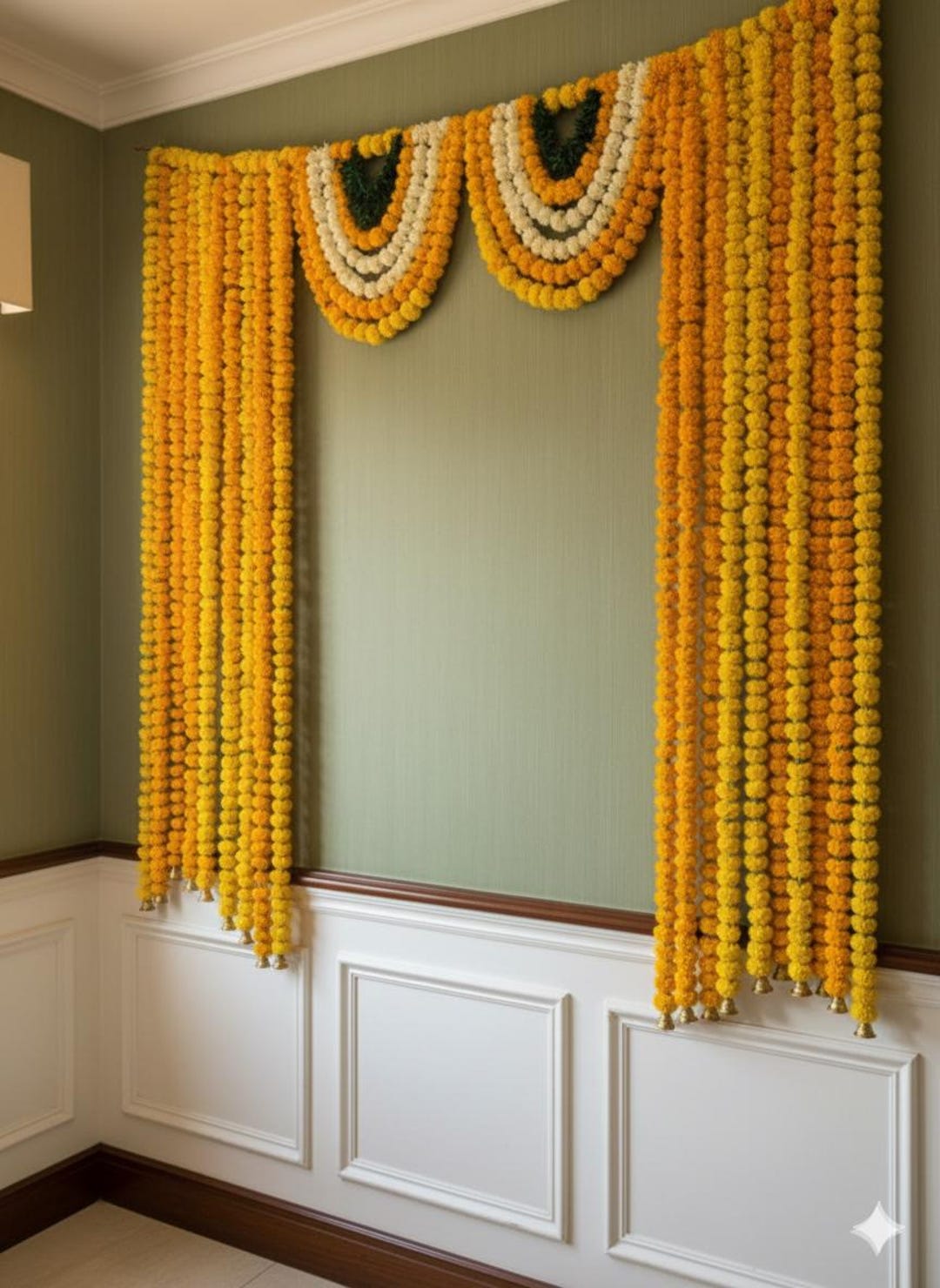 Diwali Special Marigold Backdrop, Diwali Pooja Home Decoration, Front ...