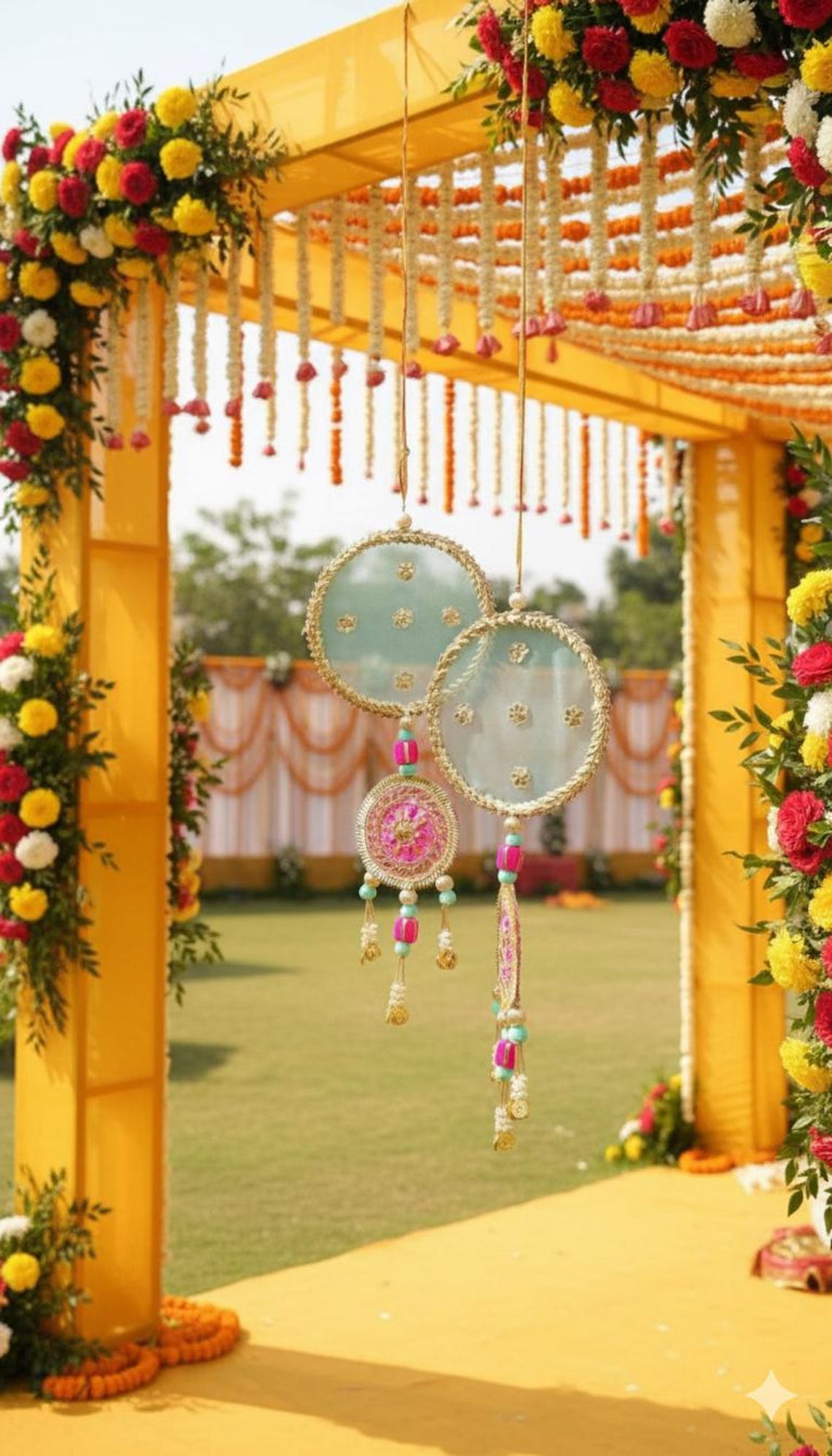 Gota Wall Hanging Haldi Mehendi Sangeet Jaggo Lohri Decoration, Indian ...