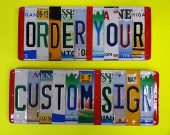 HANDCRAFTED LICENSE PLATE WORD SIGNS & ART by MyLicensePlateHeaven