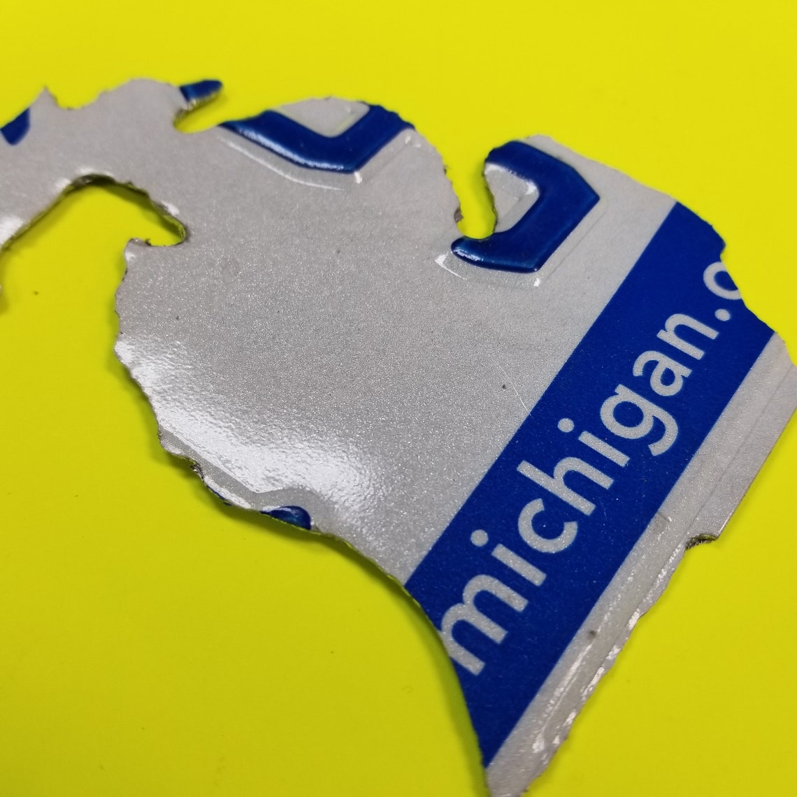 Magnet State of Michigan made from a license plate. Michigan | Etsy