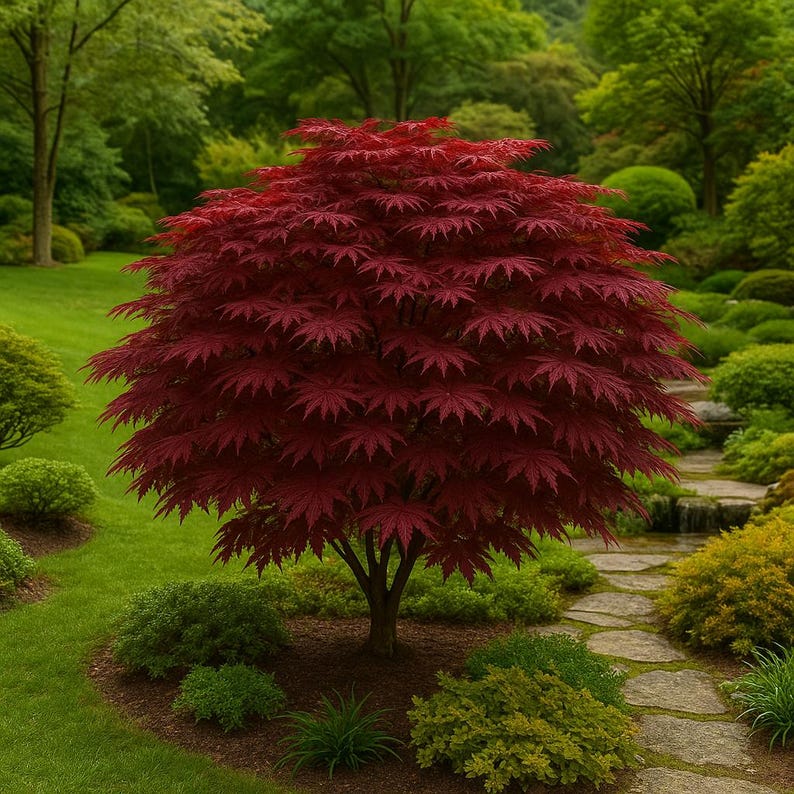 25 Bloodgood Japanese Maple Seeds – Ornamental Tree – Crimson Red ...