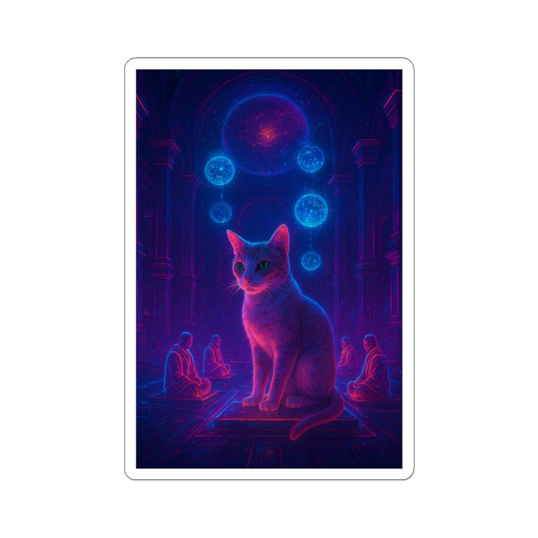 Cosmic Cat Kiss-cut Stickers, Mystical Cat Artwork, Laptop Decal, Gift ...