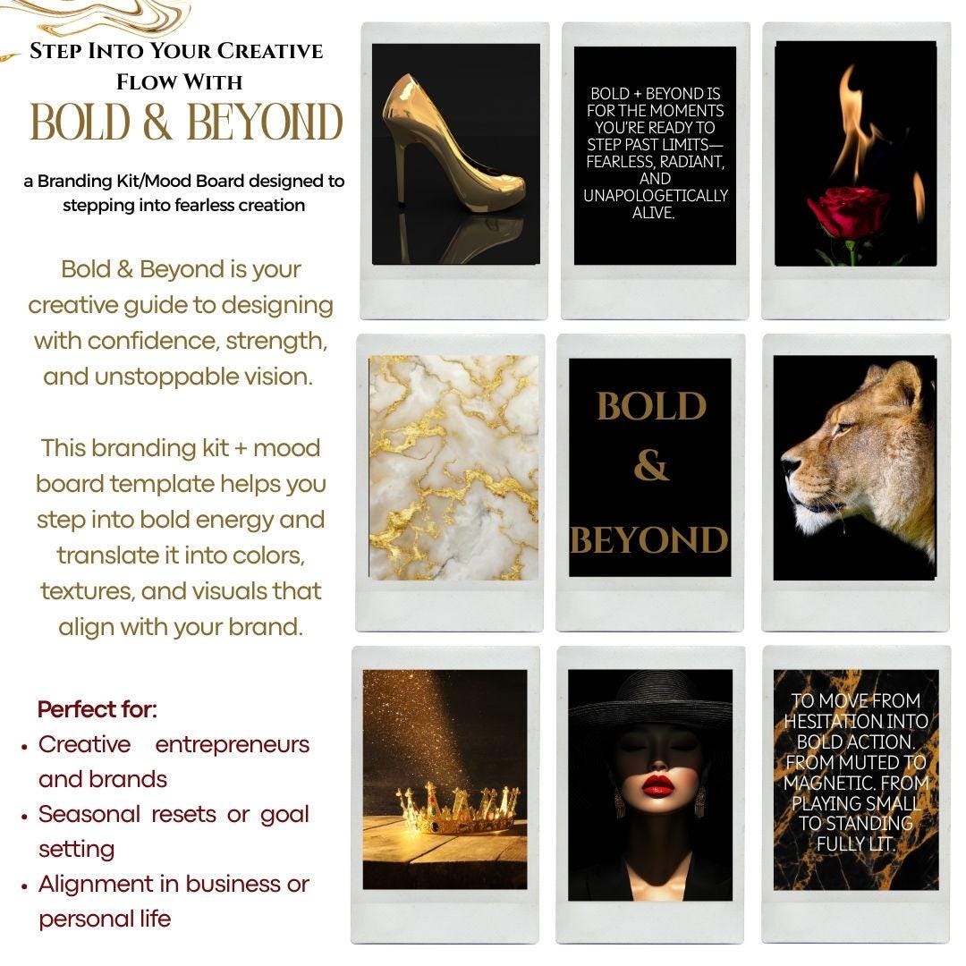 Bold + Beyond Mood Board Template | Canva Vision Board | Radiant ...