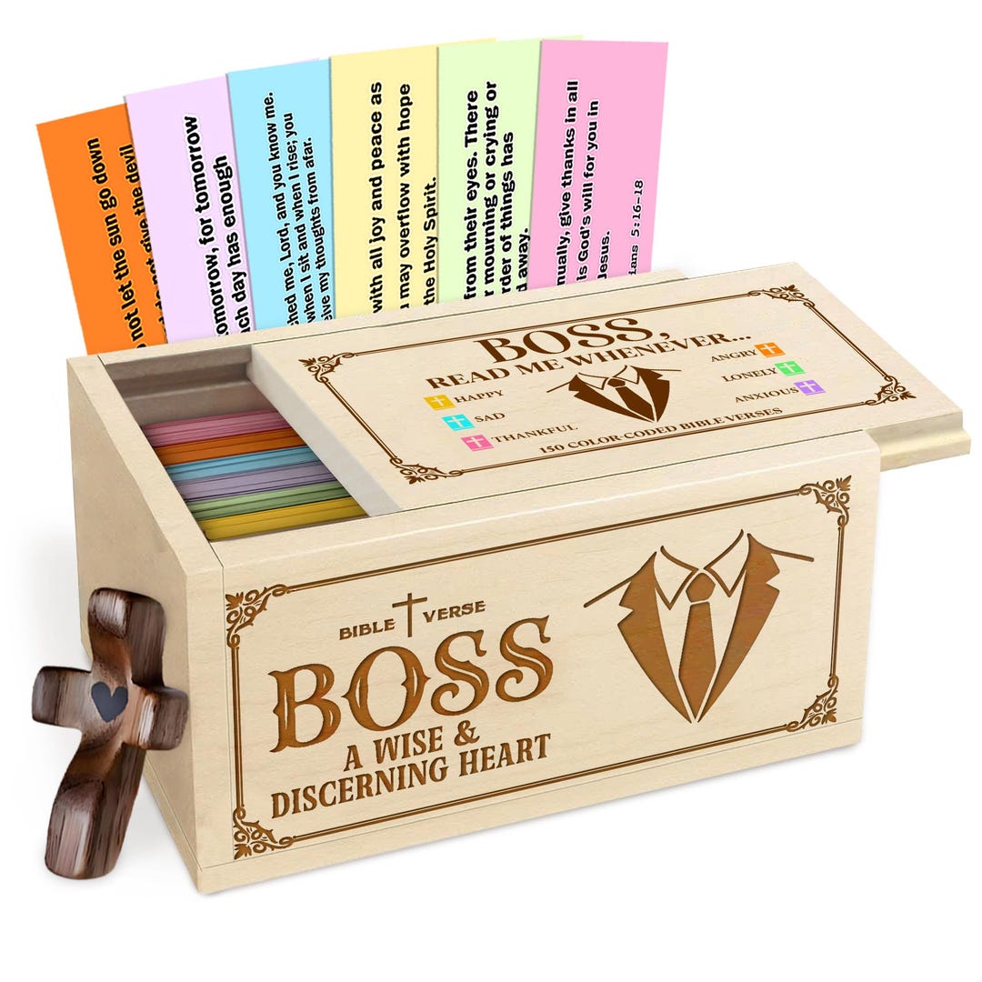 Personalized Leadership Bible Verse Box for Men, Christian Boss Gift ...