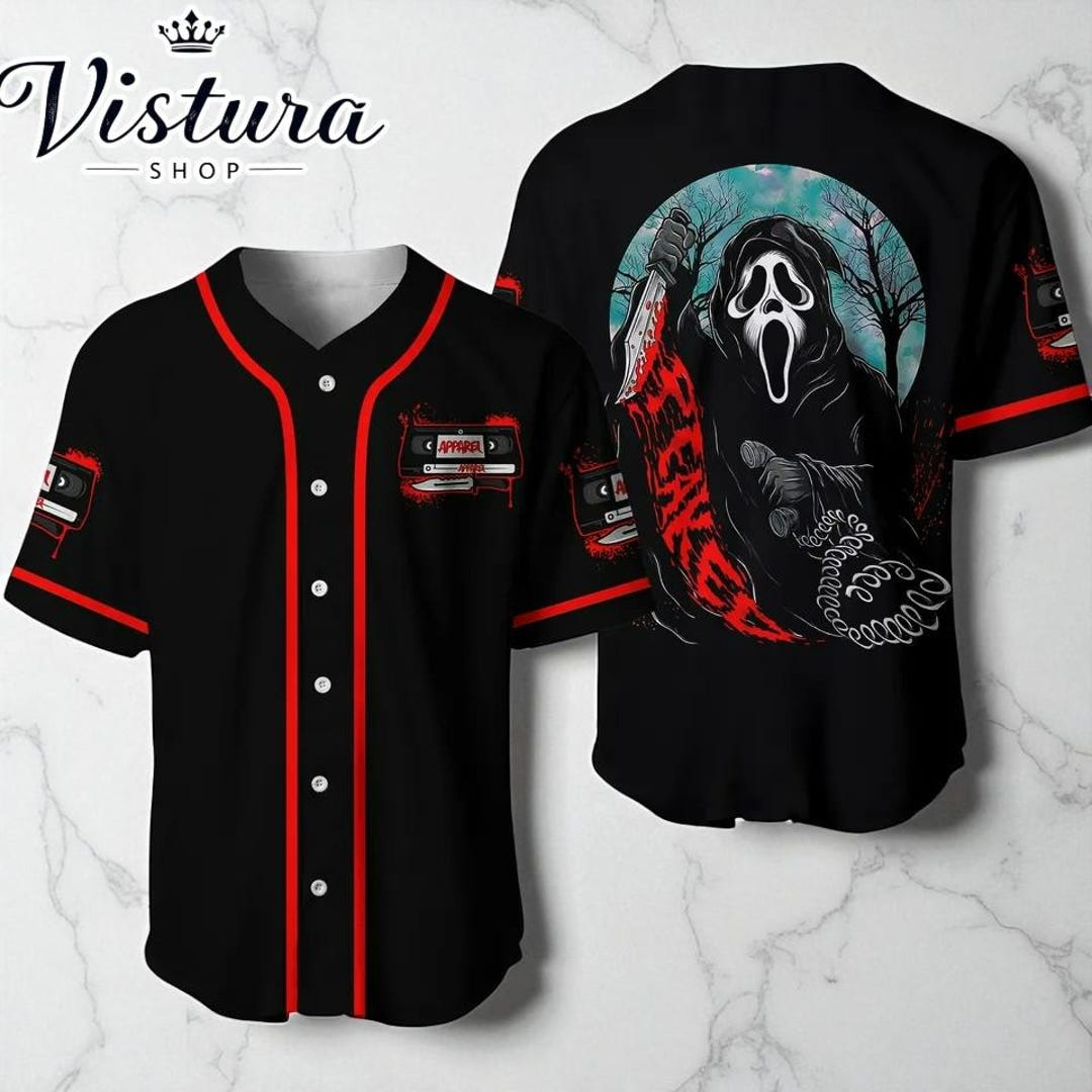 Custom Horror Baseball Jersey: Scary Halloween Cosplay Top - Etsy