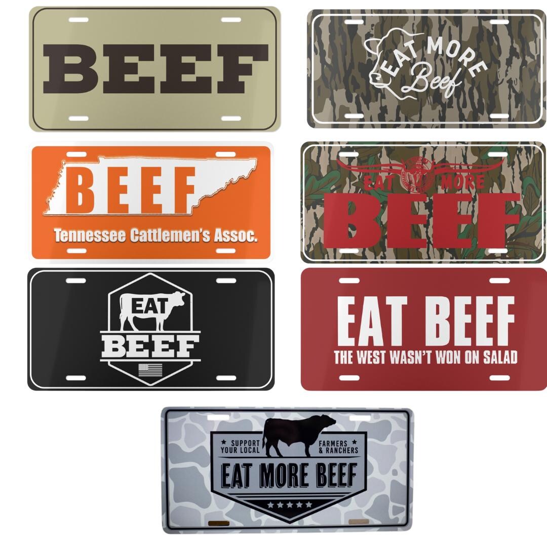 Beef License Plate Aluminum Vanity Tag Eat More Beef Cowboy Farm Ranch ...