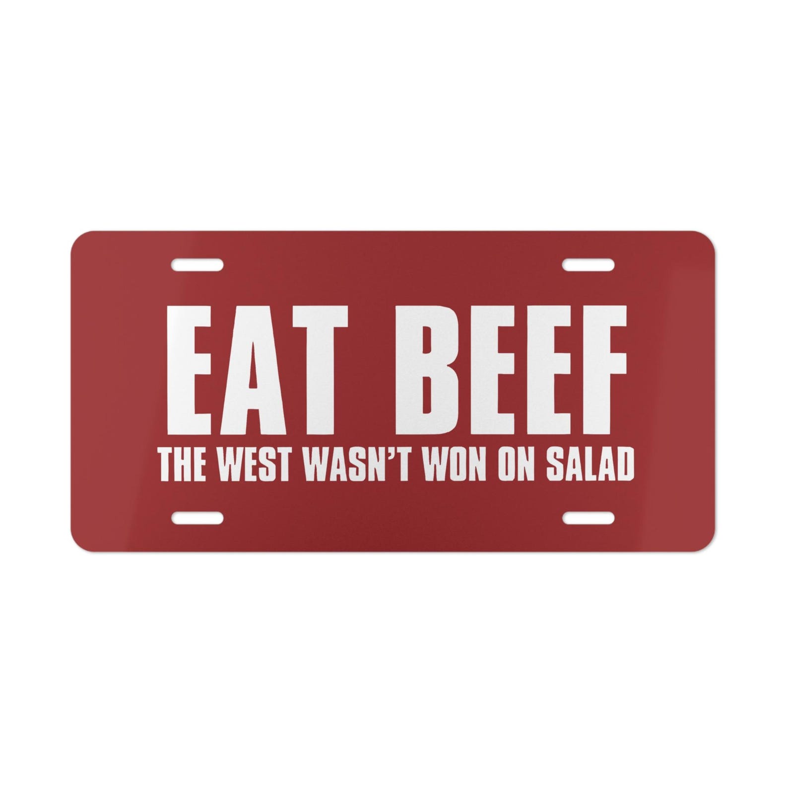 Beef License Plate Aluminum Vanity Tag Eat More Beef Cowboy Farm Ranch ...