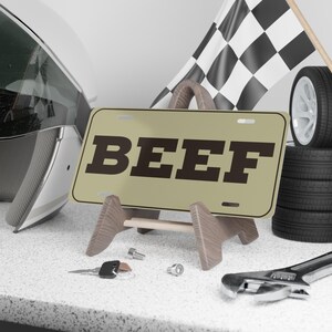 Beef License Plate Aluminum Vanity Tag Eat More Beef Cowboy Farm Ranch ...