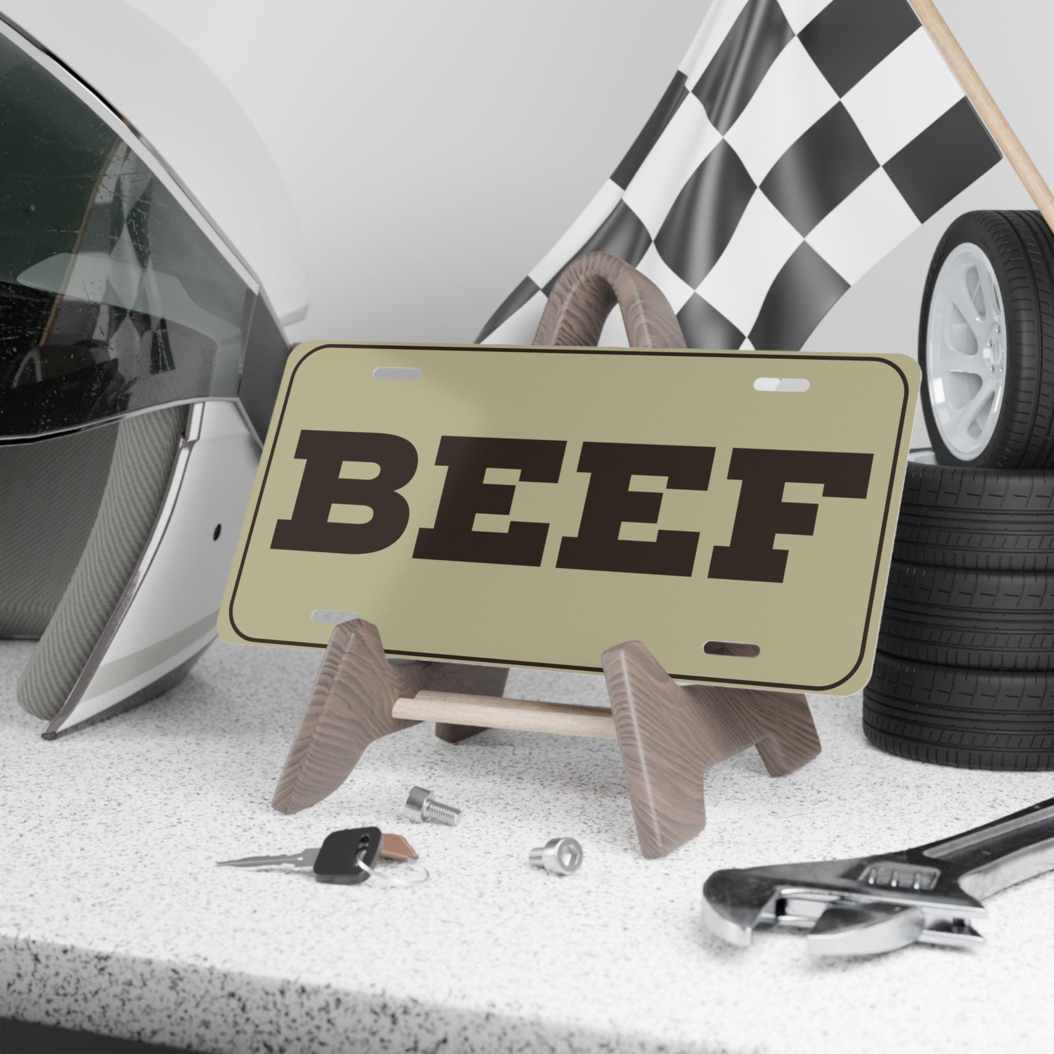 Beef License Plate Aluminum Vanity Tag Eat More Beef Cowboy Farm Ranch ...