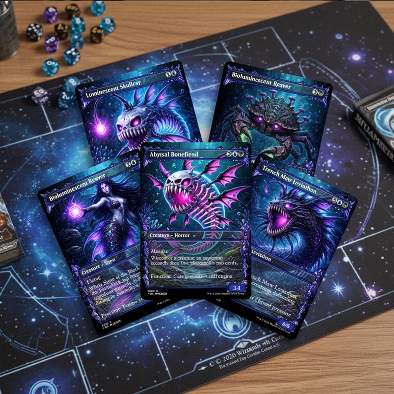 Sea Creature MTG Commander Deck | Custom Proxy EDH 100 Cards | Ocean Horror Fantasy Deck | Full ...