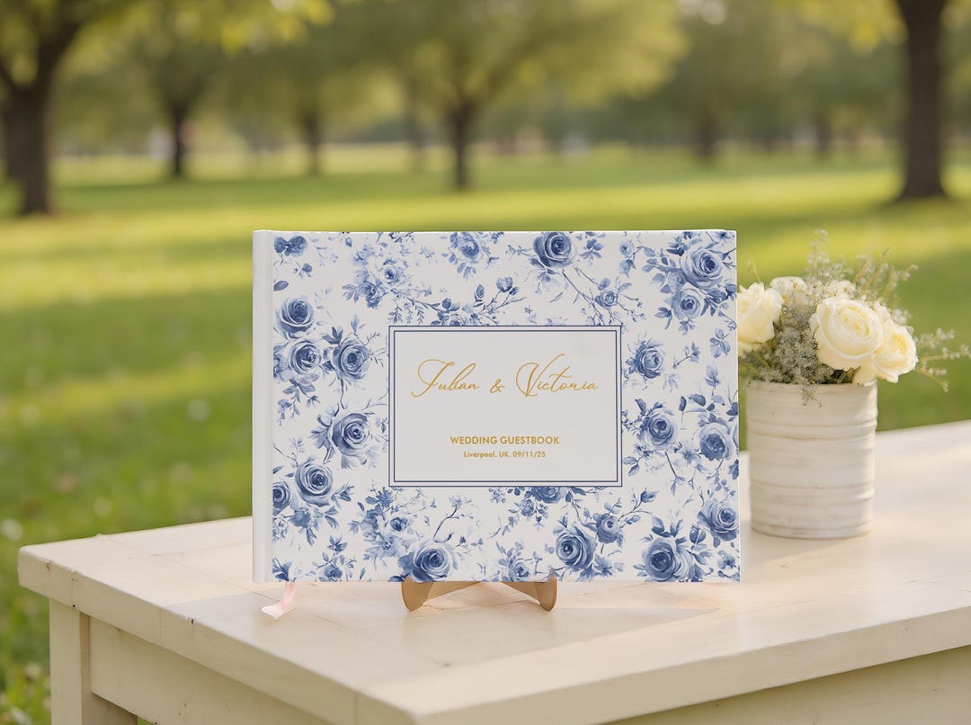 Custom Wedding Guest Book, Reception Guest Sign Book, Elegant Floral ...