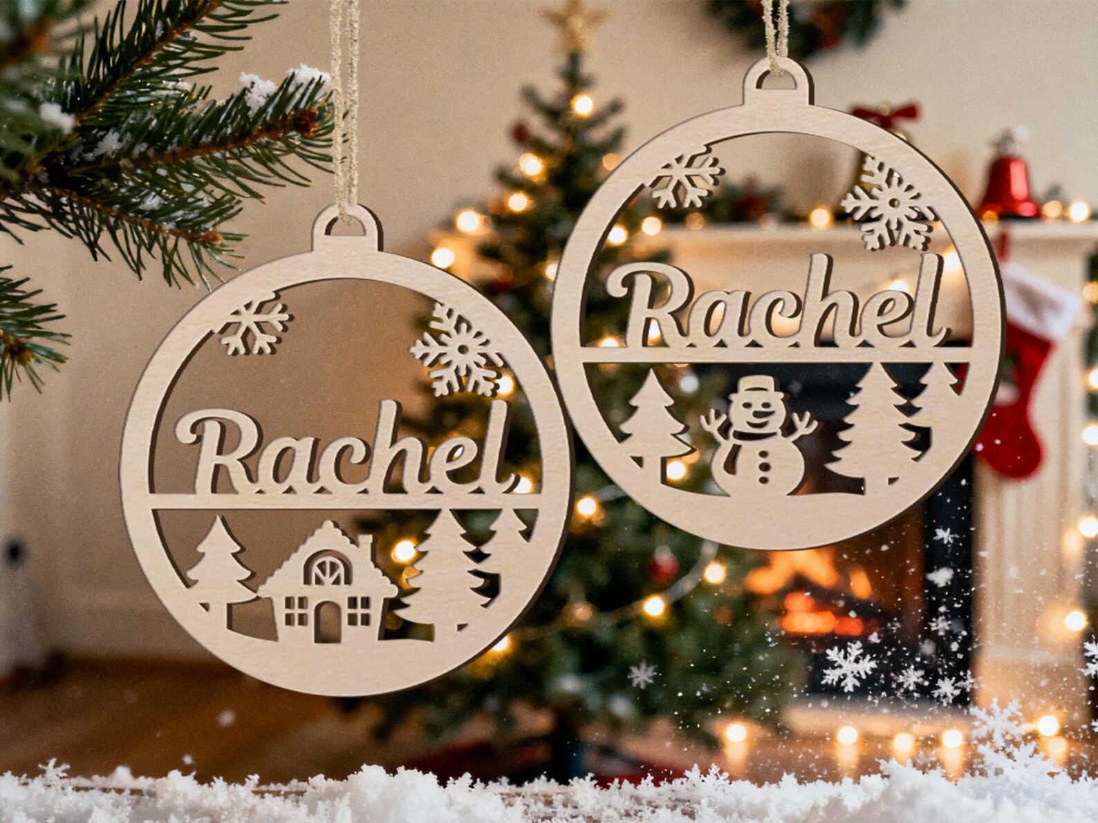 Personalized Christmas Ornaments With Name, Custom Wooden Christmas ...