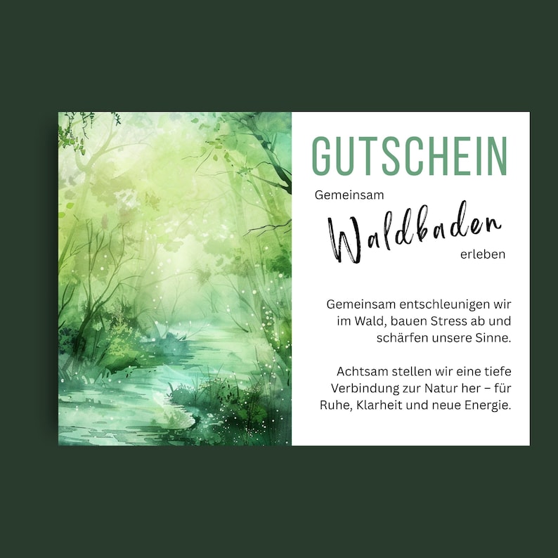Forest Bathing Voucher | Nature and Relaxation Experience Voucher | DIY ...