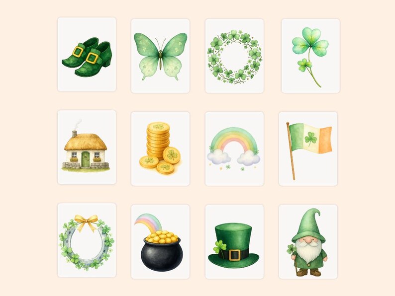 St. Patrick's Day Watercolor Clipart Bundle, Leprechaun Animals, Gnomes ...