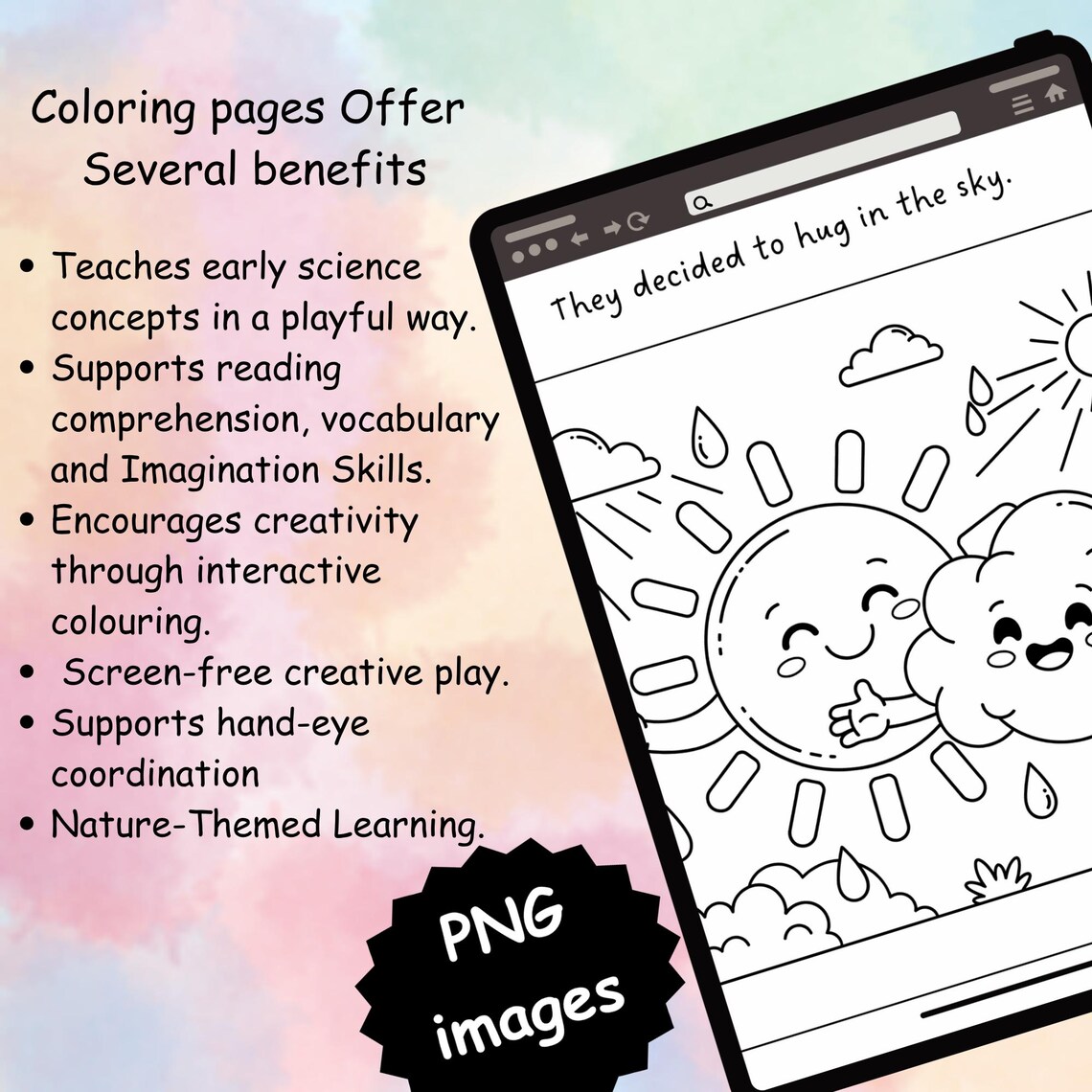 Rainbow Storybook Coloring Pages: Weather Science Activity (printable ...