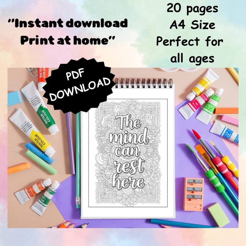 Mindfulness Coloring Pages – 20 Printable Inspirational Quotes for ...