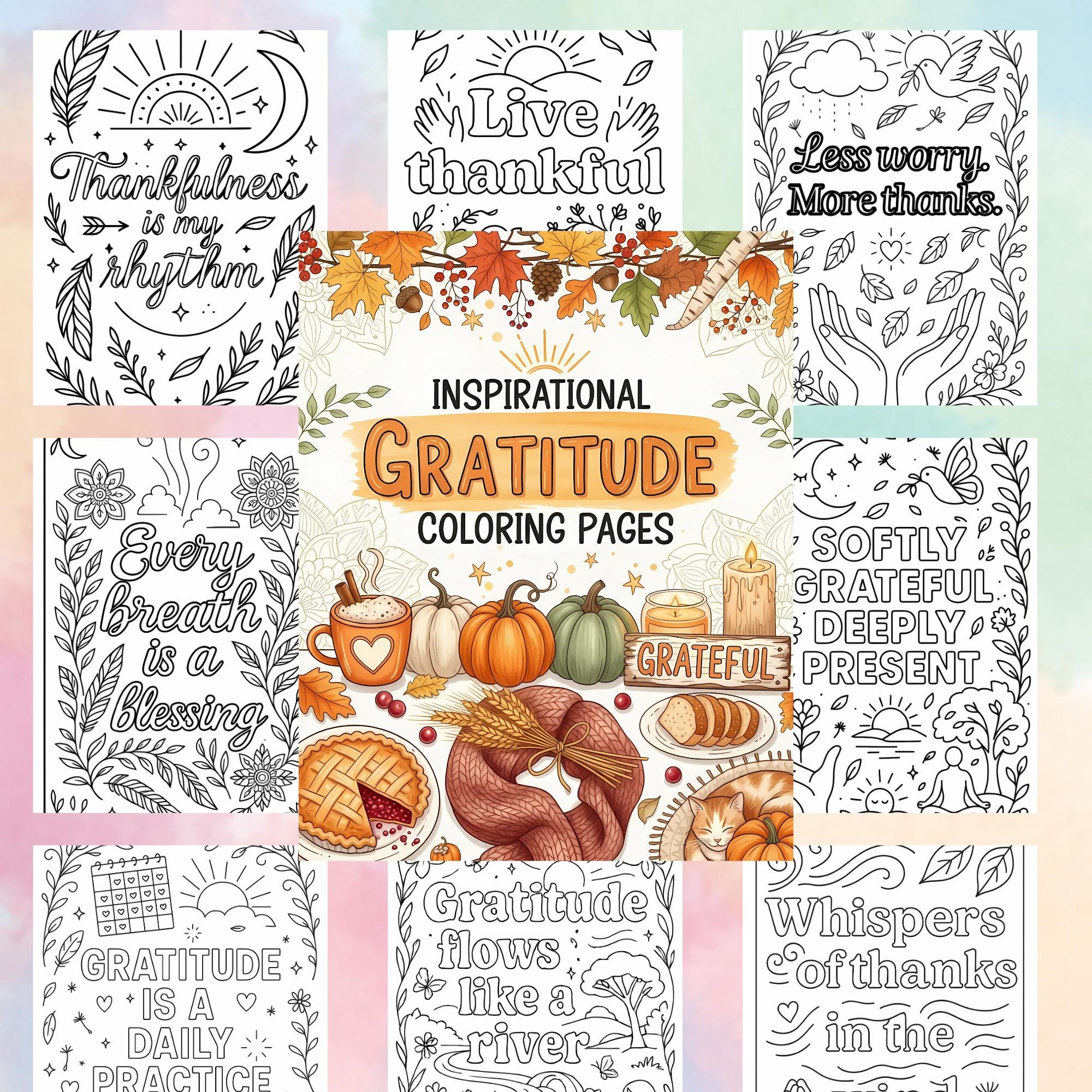 20 Gratitude Coloring Pages – Motivational Quote Coloring Sheets ...