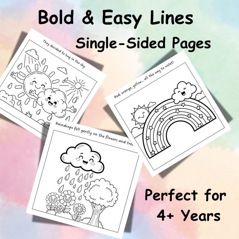 Rainbow Storybook Coloring Pages: Weather Science Activity (printable ...