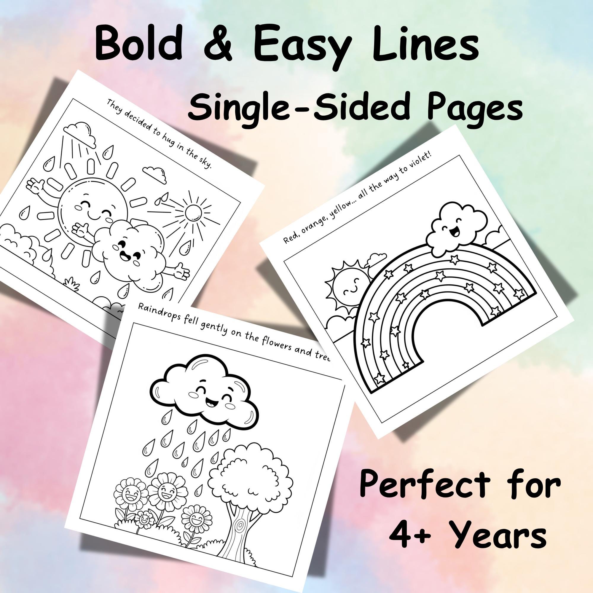 Rainbow Storybook Coloring Pages: Weather Science Activity (printable ...
