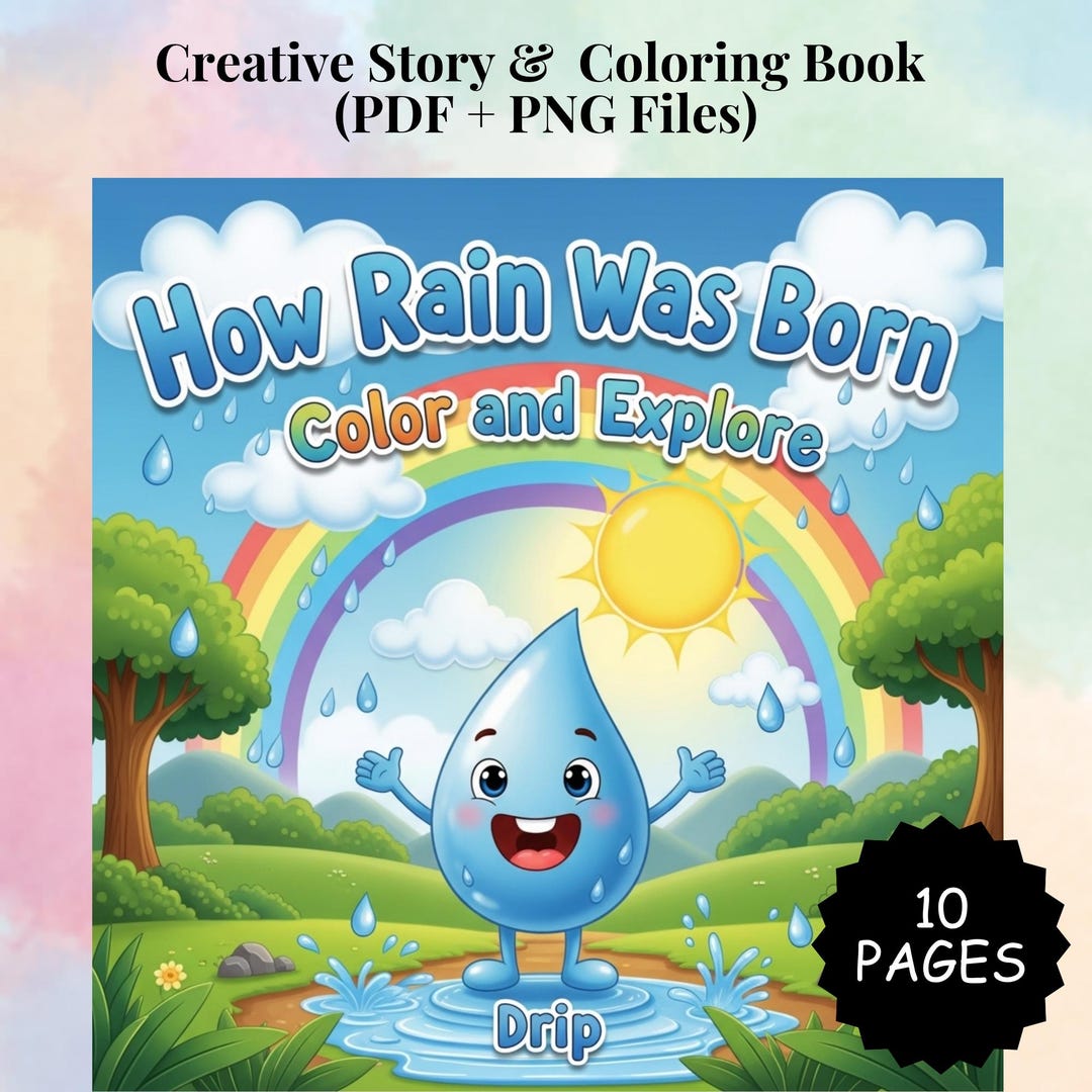 Printable Coloring Book & Storybook Kids| How Rain Was Born ...
